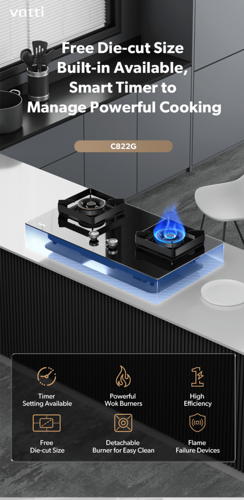 VATTI Flexi Hob C822G | Best Cooker Hob in Malaysia